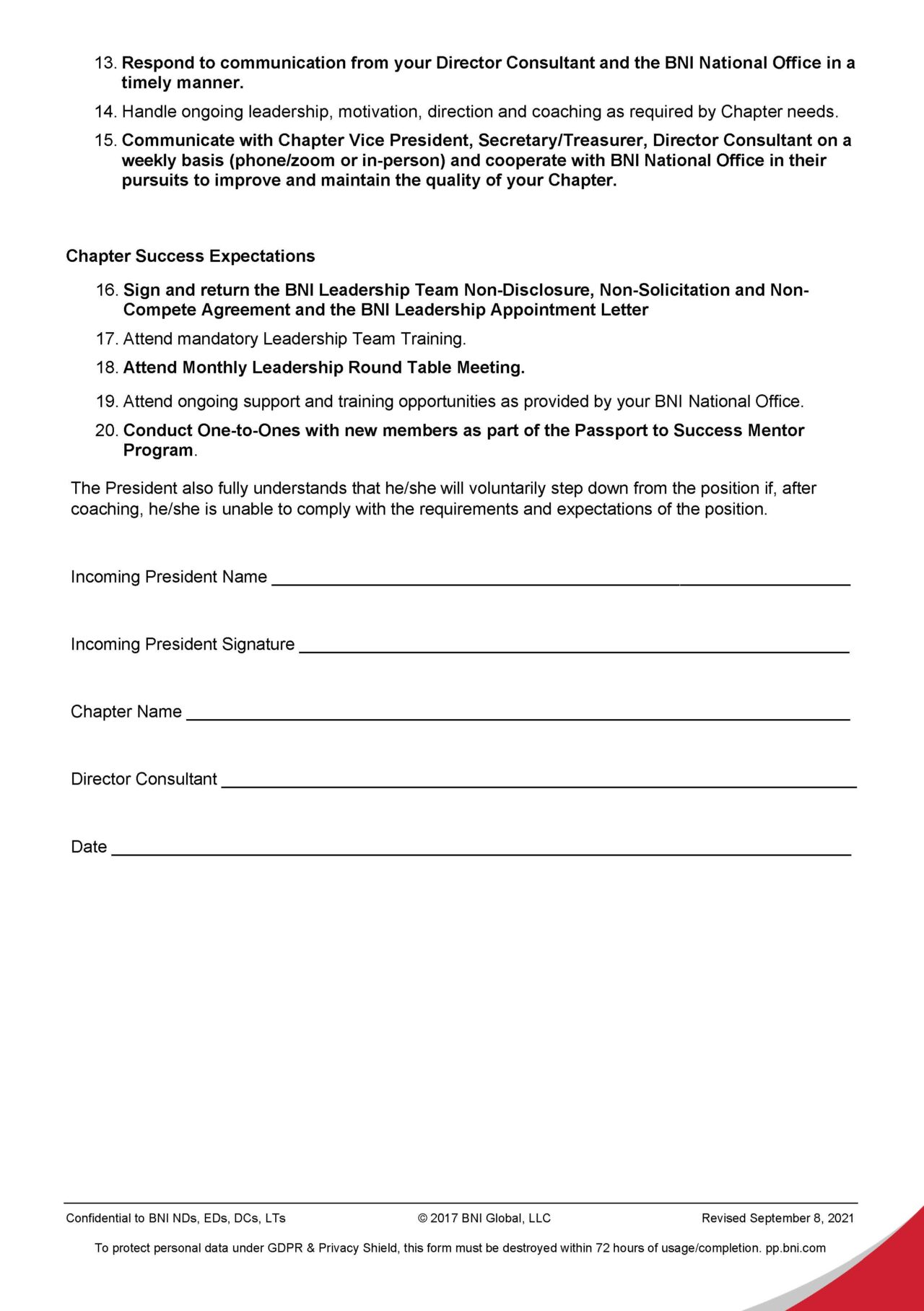 President’s Pre-Approval Form | BNI Singapore
